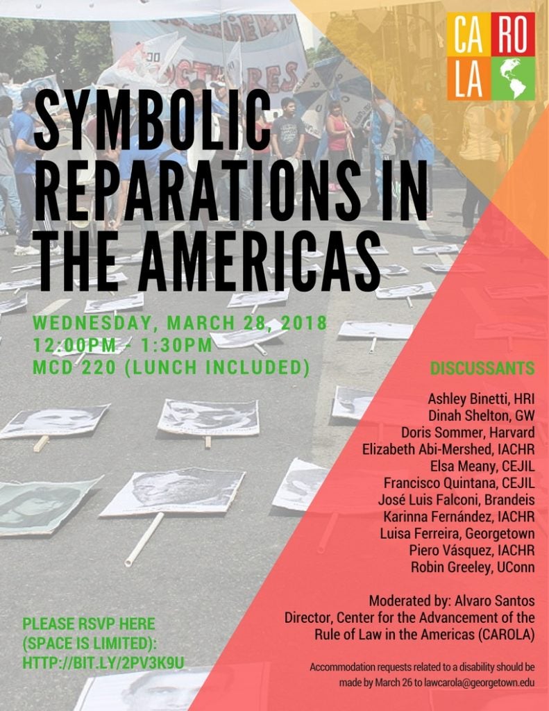 Symbolic Reparations Roundtable | Center for the Advancement of the ...