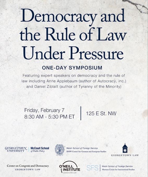 Democracy and the Rule of Law Under Pressure | Georgetown Law